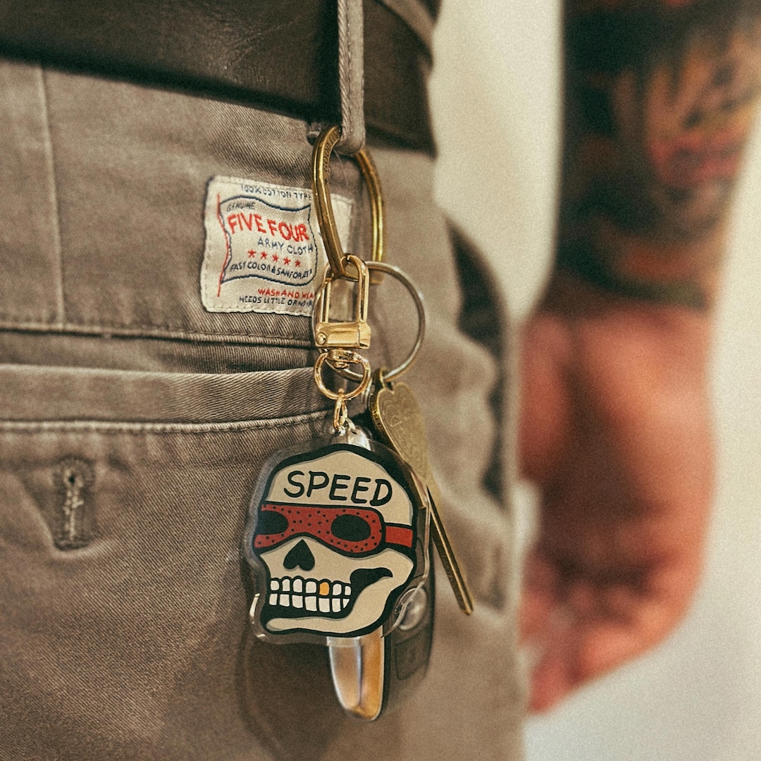 Speed Skull Keychain - Tattoo Flash - Acrylic Keychain - American ...