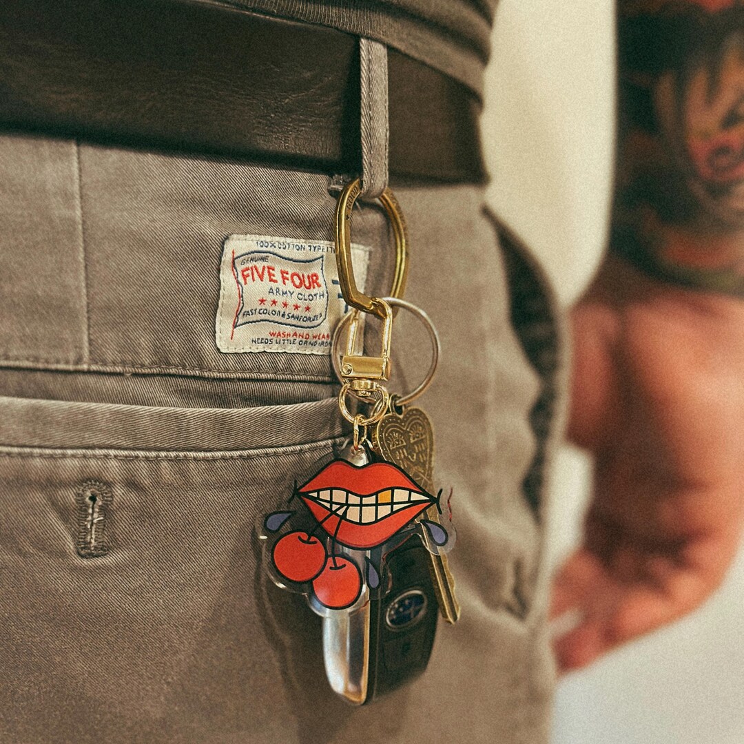 Cherries Keychain - Tattoo Flash - Acrylic Keychain - American ...