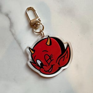 Hot Stuff Devil Keychain - Tattoo Flash - Acrylic Keychain - American ...