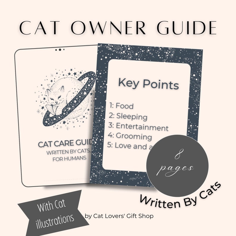 Cat Care Guide | Cat Owner Guide | Written by Cats, for Humans - Etsy