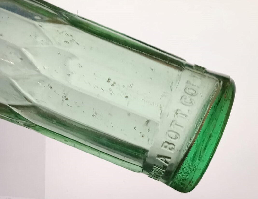 Coca Cola Straight Side Bottle, Vertical Ribbed, Color Aqua, U.C-DY ...