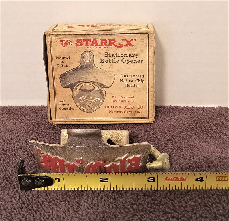 Vintage STARR-X mr. Cola Wall Mounted Bottle Opener With Box - Etsy