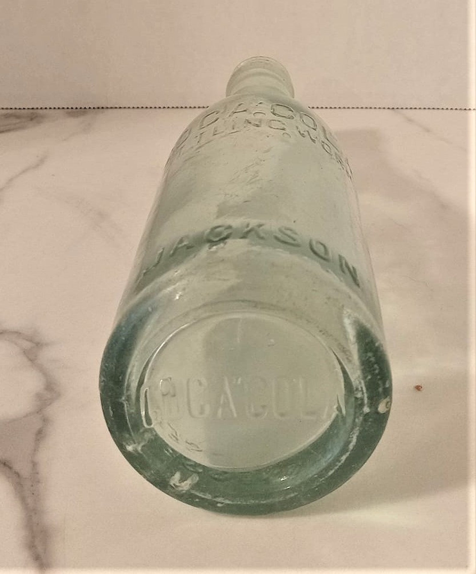 Coca Cola Straight Side Bottle, Color Aqua, Coca Cola Bottling Works ...