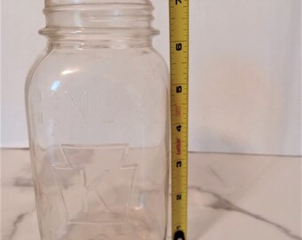 Vintage Knox K Inside a Keystone Mason Clear Quart Fruit Jar Circa 1930 ...