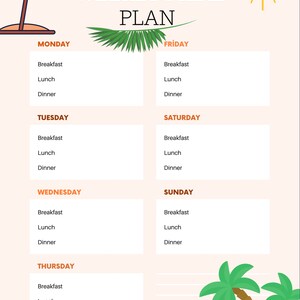 Weekly Meal Plan for Summer Weekly Meal Plan Digital Download - Etsy