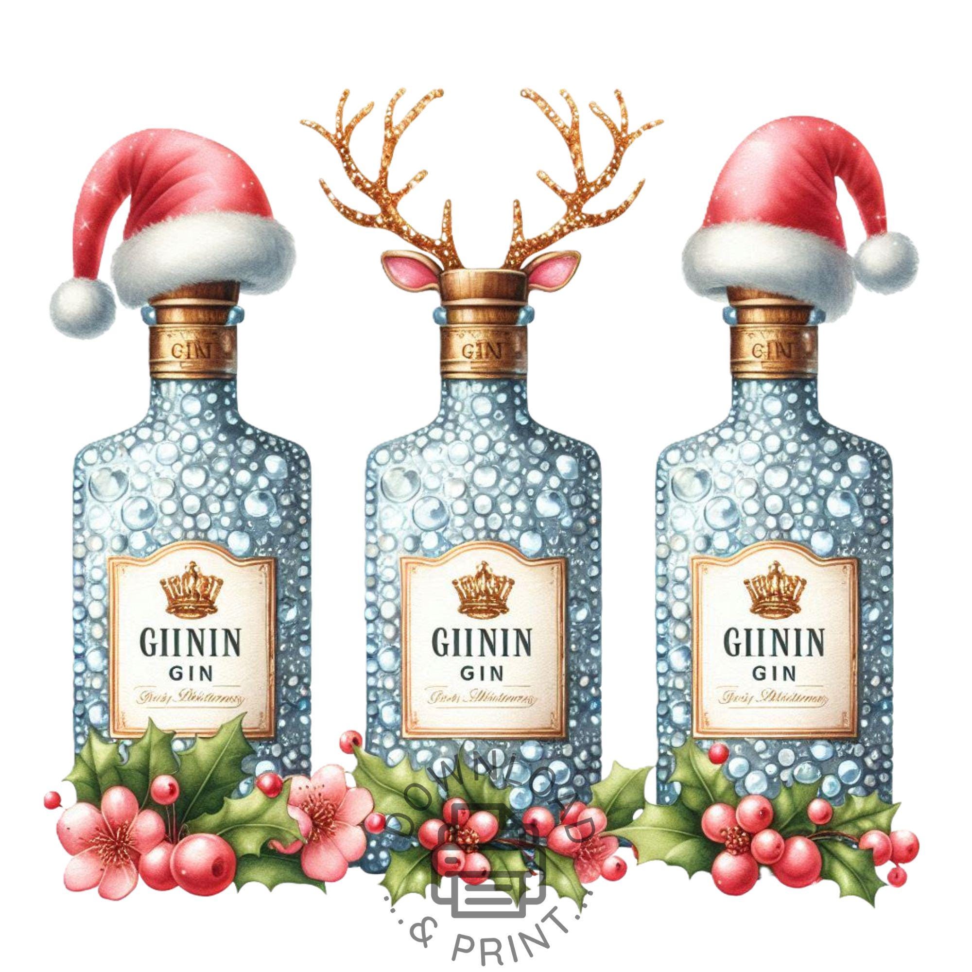 Watercolor Christmas Gin PNG Clipart, Christmas Gin Bottles PNG ...