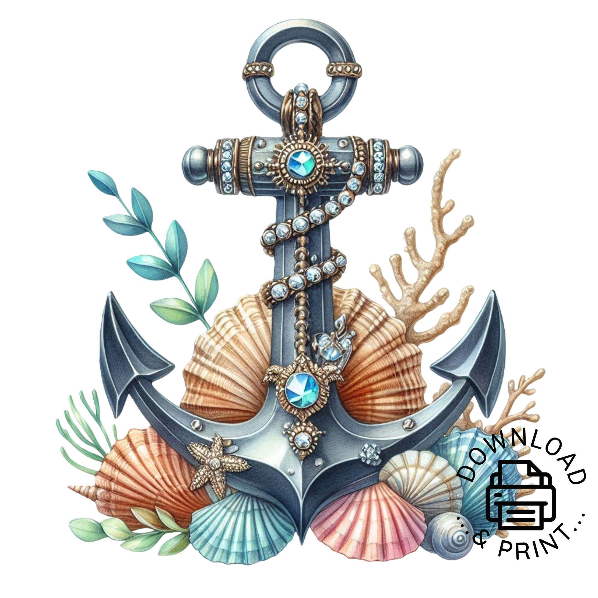 Anchor Clipart, Anchor PNG, Anchor Sublimation Designs, Digital ...