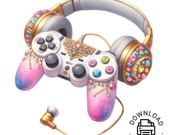 Gamer Girl Clipart, Gamer Girl PNG, Game Controller Sublimation Design ...