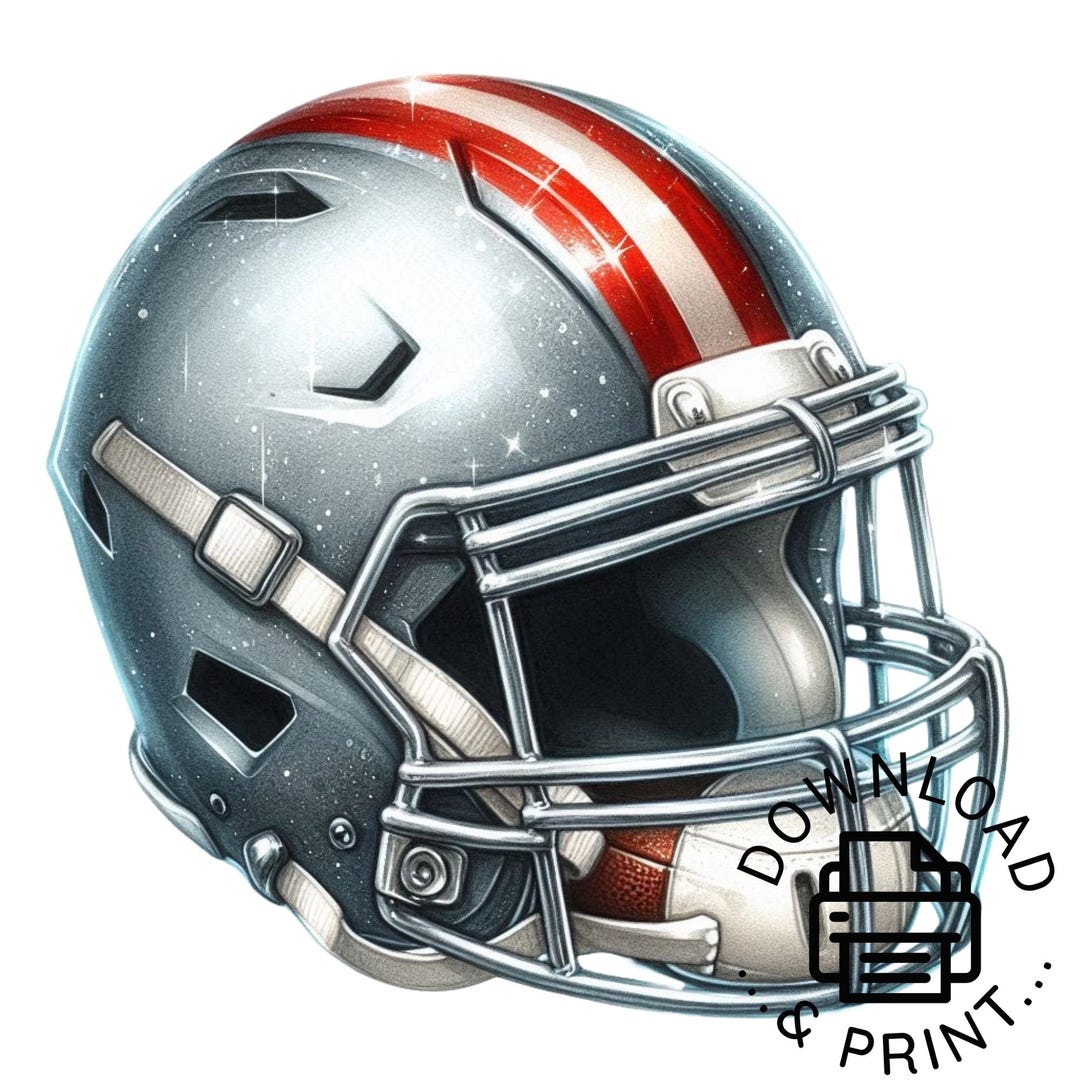 Watercolor Silver Football Helmet Png, Football Helmet Sublimation ...