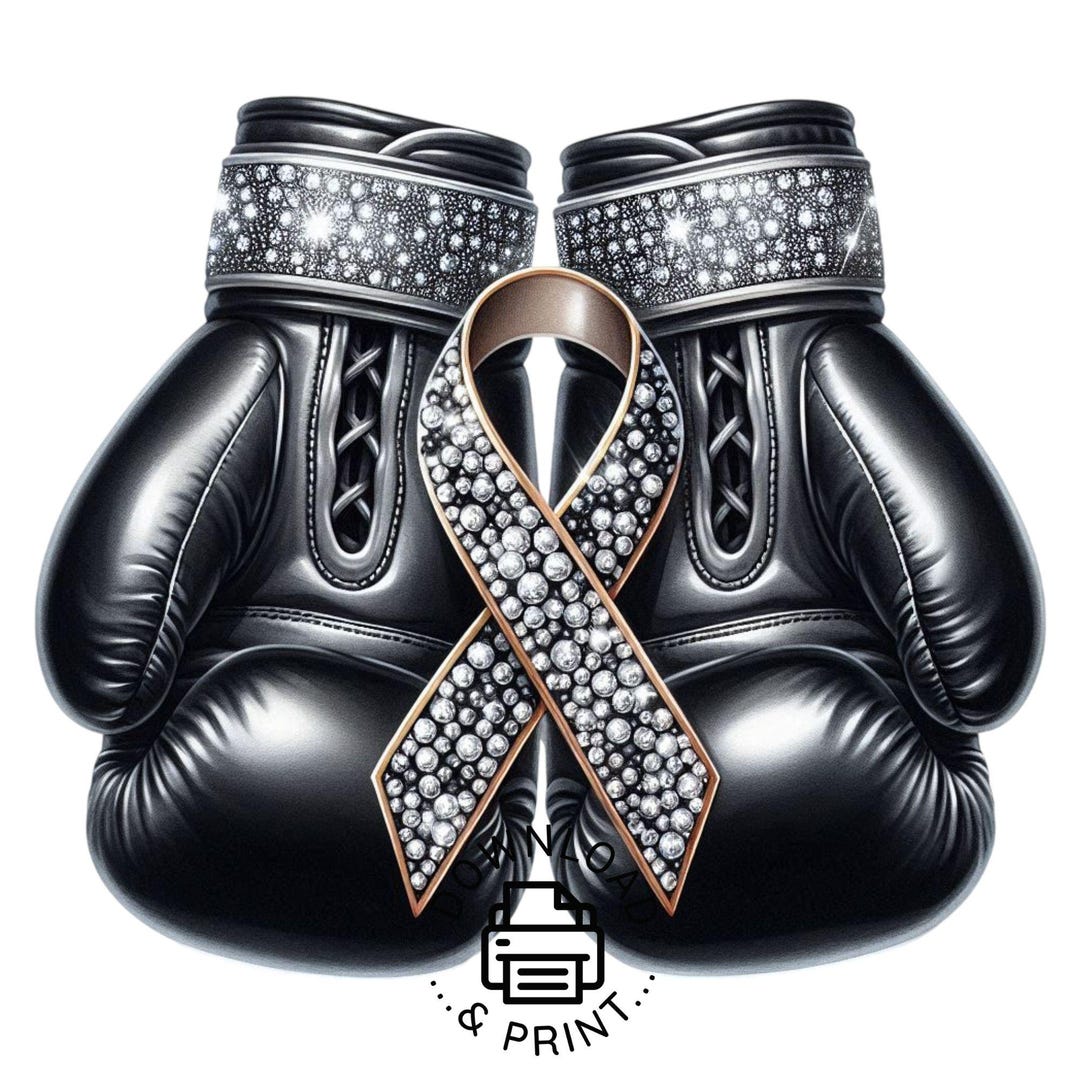 Skin Cancer Clipart, Black Ribbon Boxing Gloves Clipart, Black Boxing ...