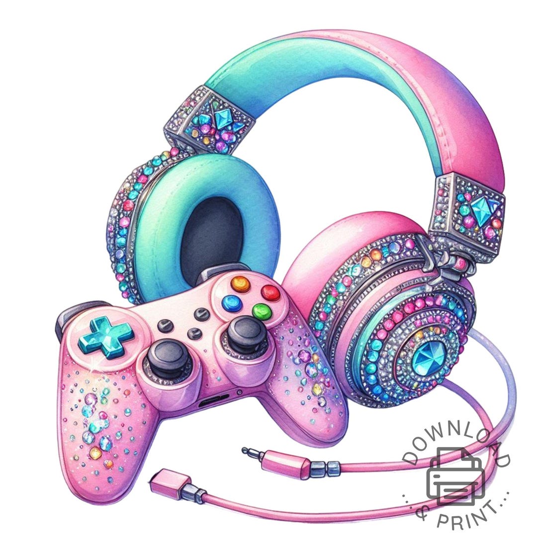 Gamer Girl Clipart, Gamer Girl PNG, Game Controller Sublimation Design ...