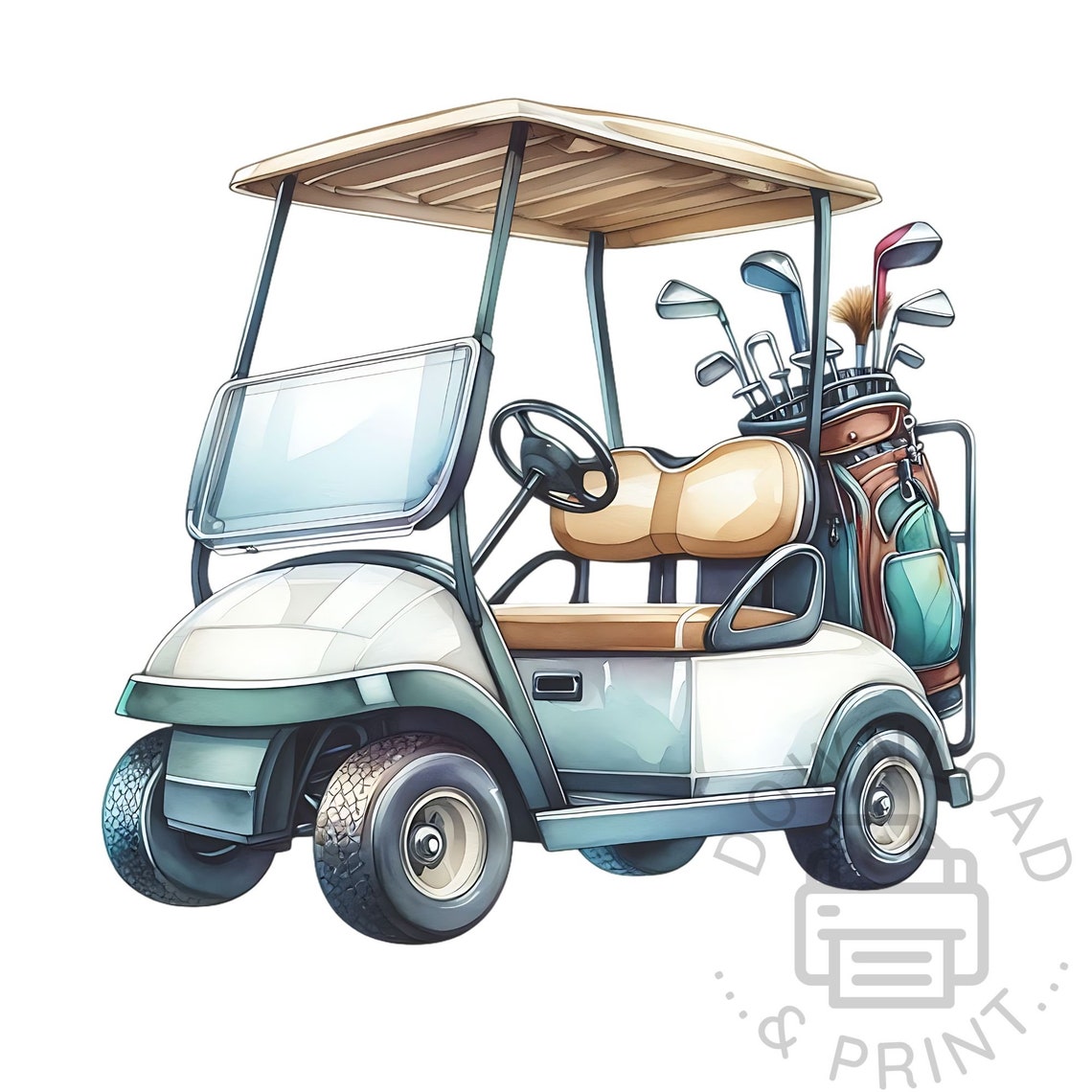 Golf Cart Clipart, Golf Cart Sports Clipart, Nursery Golfer PNG ...