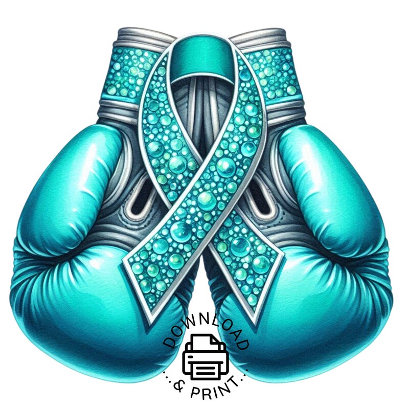 Boxing Glove Teal Cancer - Etsy