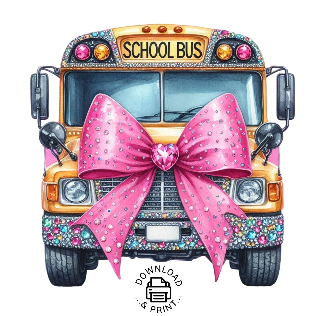 Cute School Bus Clipart PNG, Instant Download, Back to School Digital ...