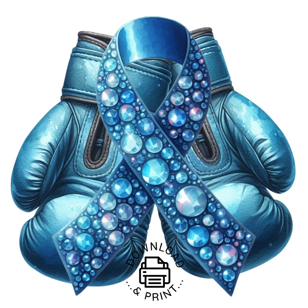 Colon Cancer Clipart, Blue Ribbon Boxing Gloves Clipart, Blue Boxing ...