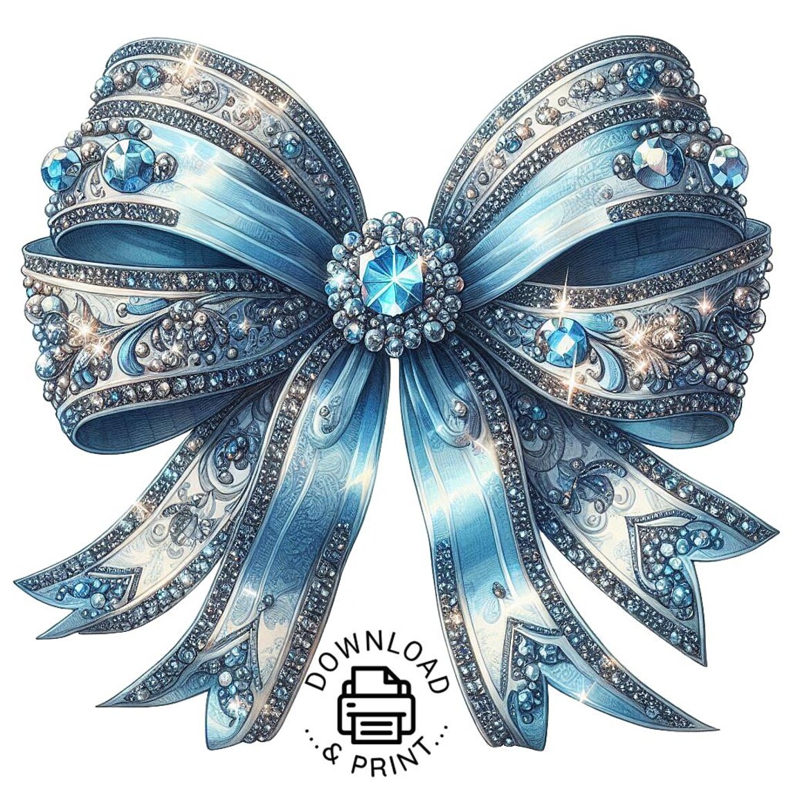 Blue Coquette Bow PNG Clipart, Watercolor Ribbon (digital Download) - Etsy