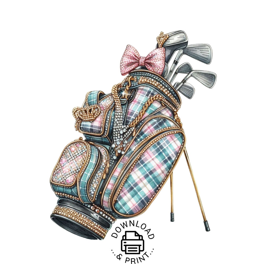 Golf Bag Clipart, Watercolor Golf Bag Sports Girl Clipart Nursery ...