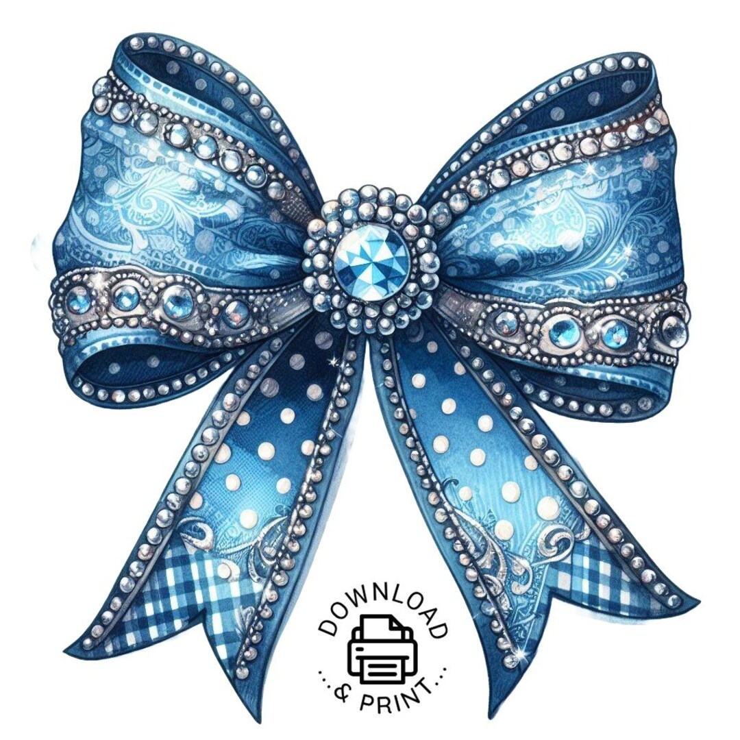 Blue Bow Coquette PNG Clipart Coquette Bow Clipart Png, Watercolor Blue ...