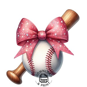 Watercolor Baseball Ribbon Clipart, Baseball Sublimation Design ...