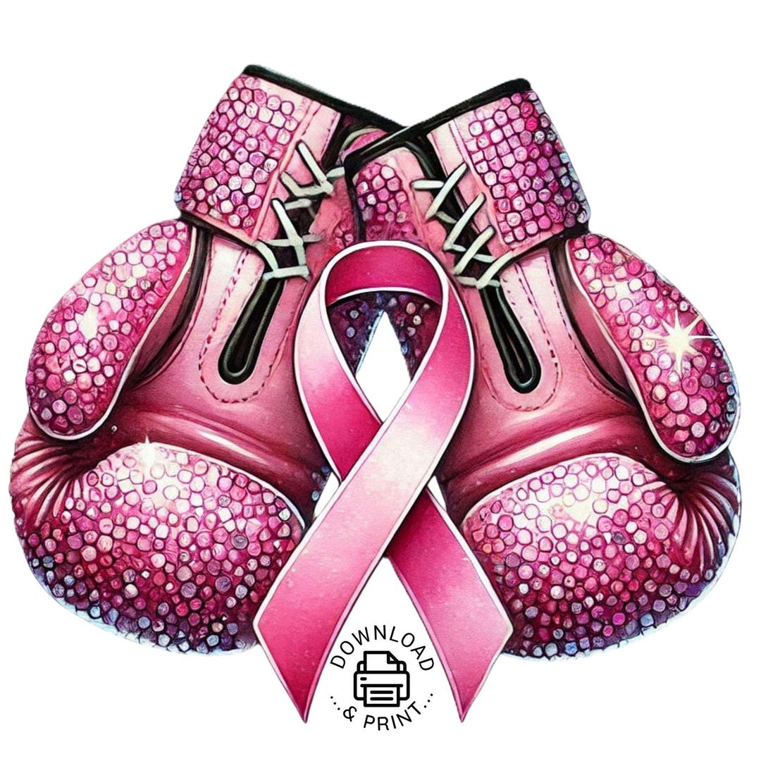 Breast Cancer Clipart, Pink Ribbon Boxing Gloves Clipart, Pink Boxing ...