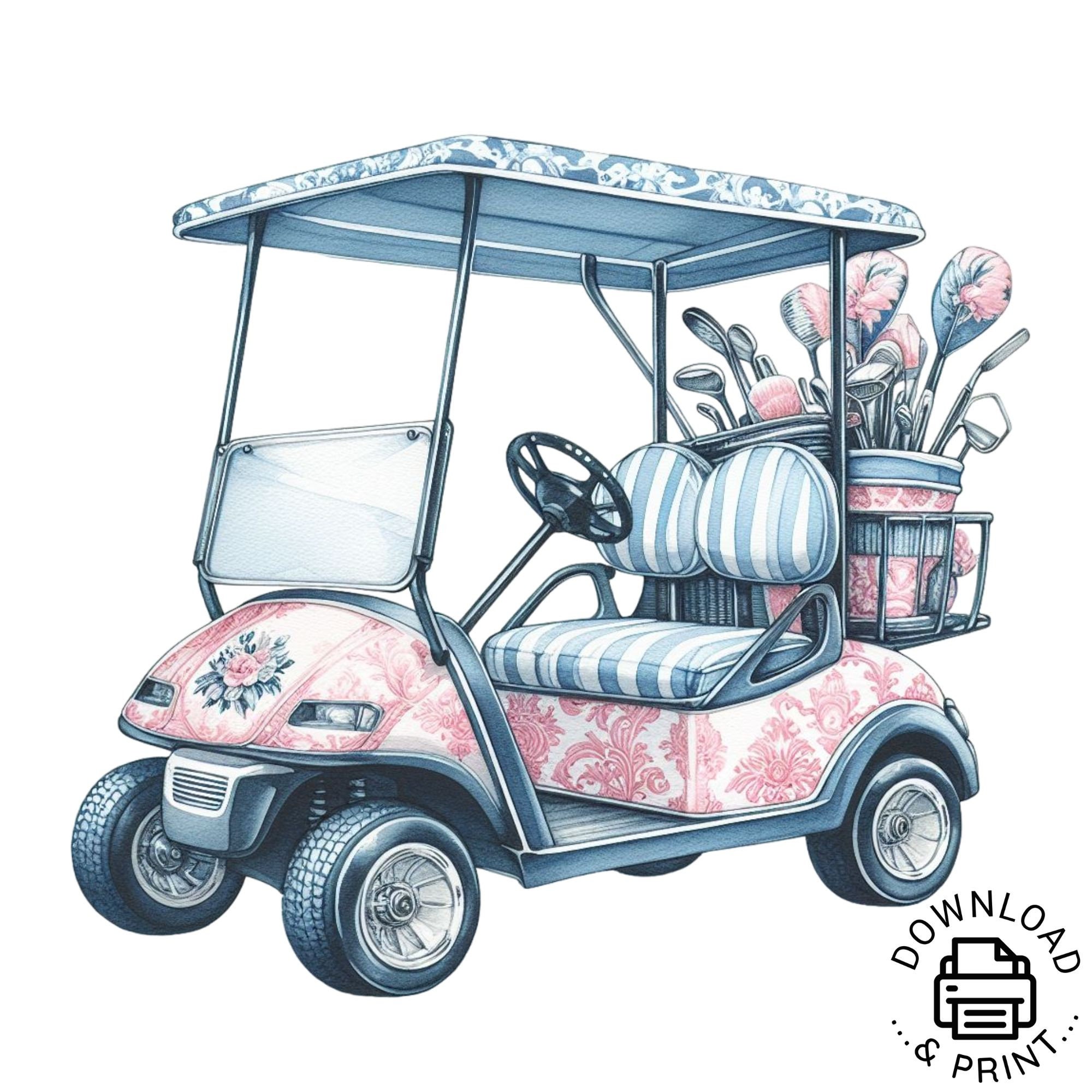 Golf Cart Clipart, Blue Golf Cart Clipart, Nursery Blue Golf Cart PNG ...