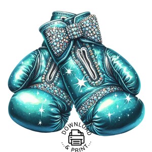Teal Boxing Gloves PNG | Digital Download | Boxing Sublimation PNG ...