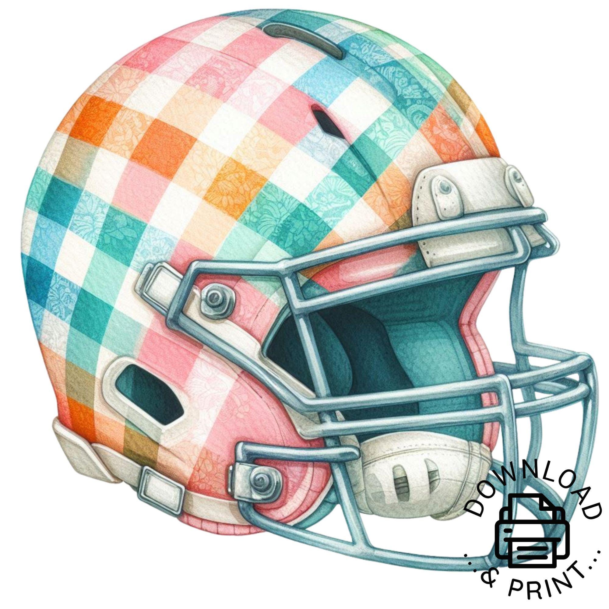 Pastel Football Helmet Clipart, Football Helmet Sublimation Designs ...