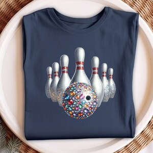 Watercolor Bowling Ball and Pins PNG, Spectrum Bowling Sublimation ...