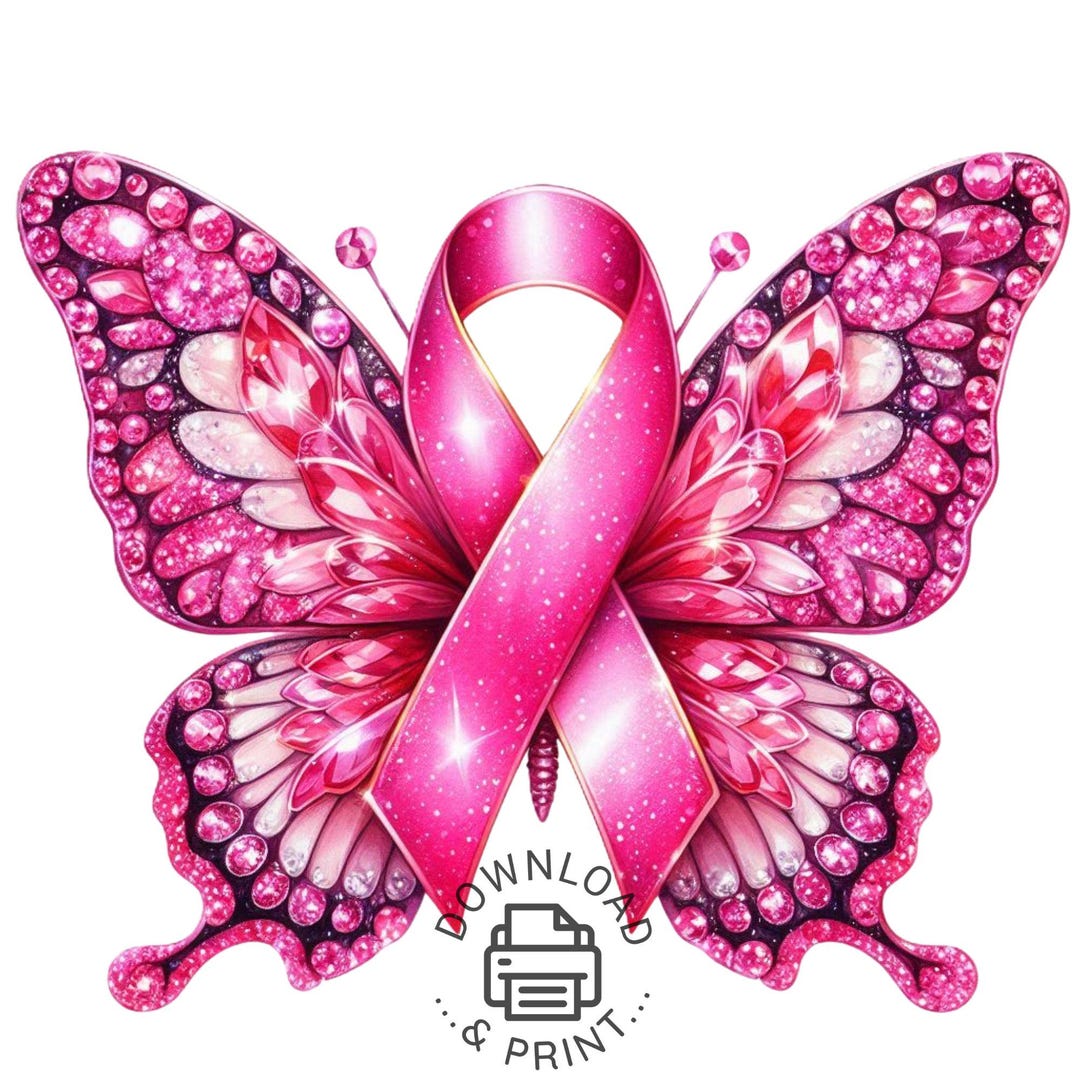 Breast Cancer Clipart, Pink Ribbon Butterfly PNG Clipart, Pink ...