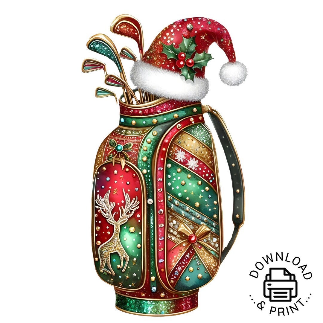 Christmas Golf Bag PNG Clipart, Watercolor Golf Bag Sports Clipart ...
