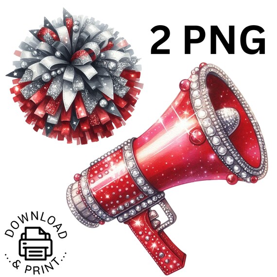 Cheerleading Megafoon En Poms Clipart Cheerleader Kids Clip Art