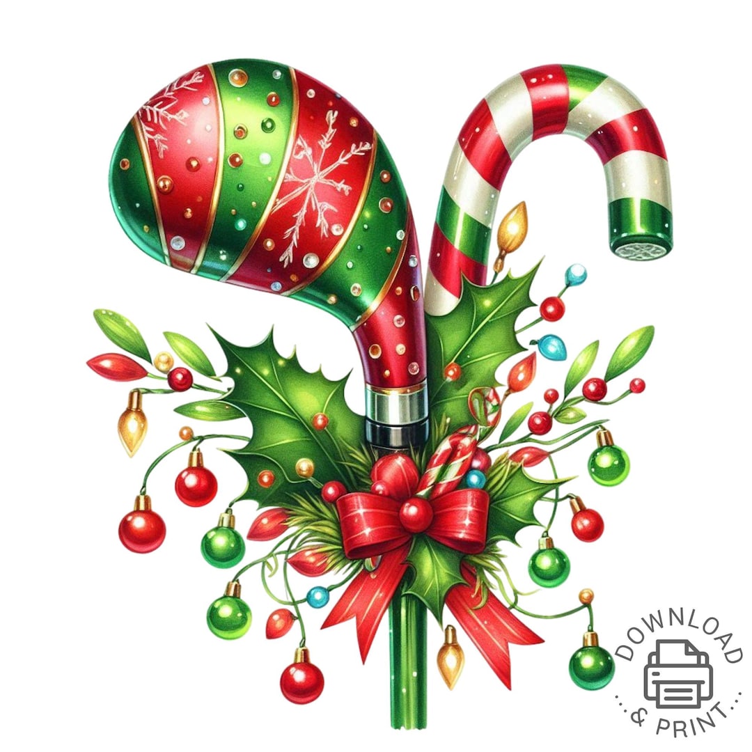 GOLF Clipart, Golf Png, Watercolor Christmas Golf Club Clipart, Golf ...