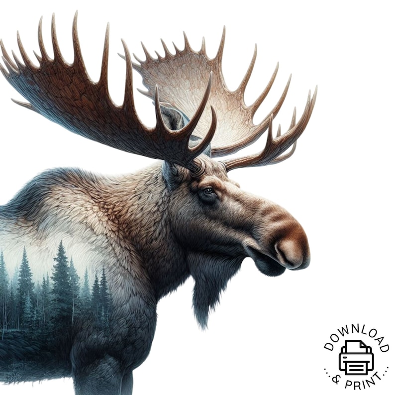 Moose Sublimation Hunting PNG Wildlife Moose PNG Commercial Use Hunter ...