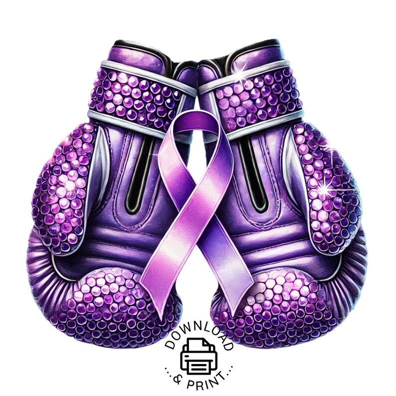 Purple Ribbon Boxing Gloves PNG Clipart, Pancreatic Cancer Awareness ...