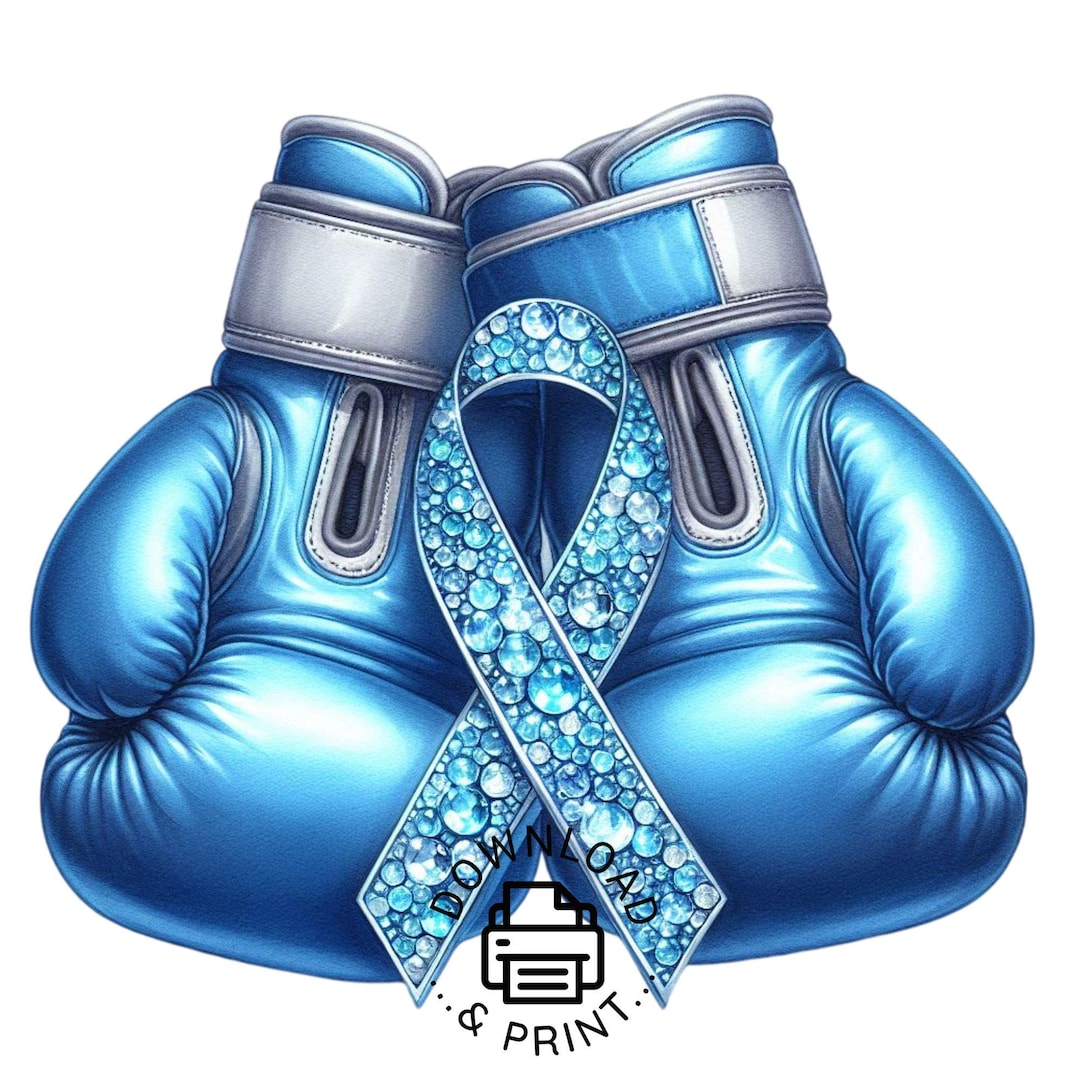 Colon Cancer Clipart, Blue Ribbon Boxing Gloves Clipart, Blue Boxing ...