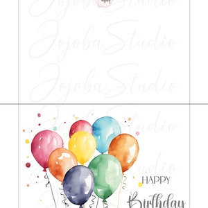Printable Card, Happy Birthday Card, Instant Download PDF, Card ...