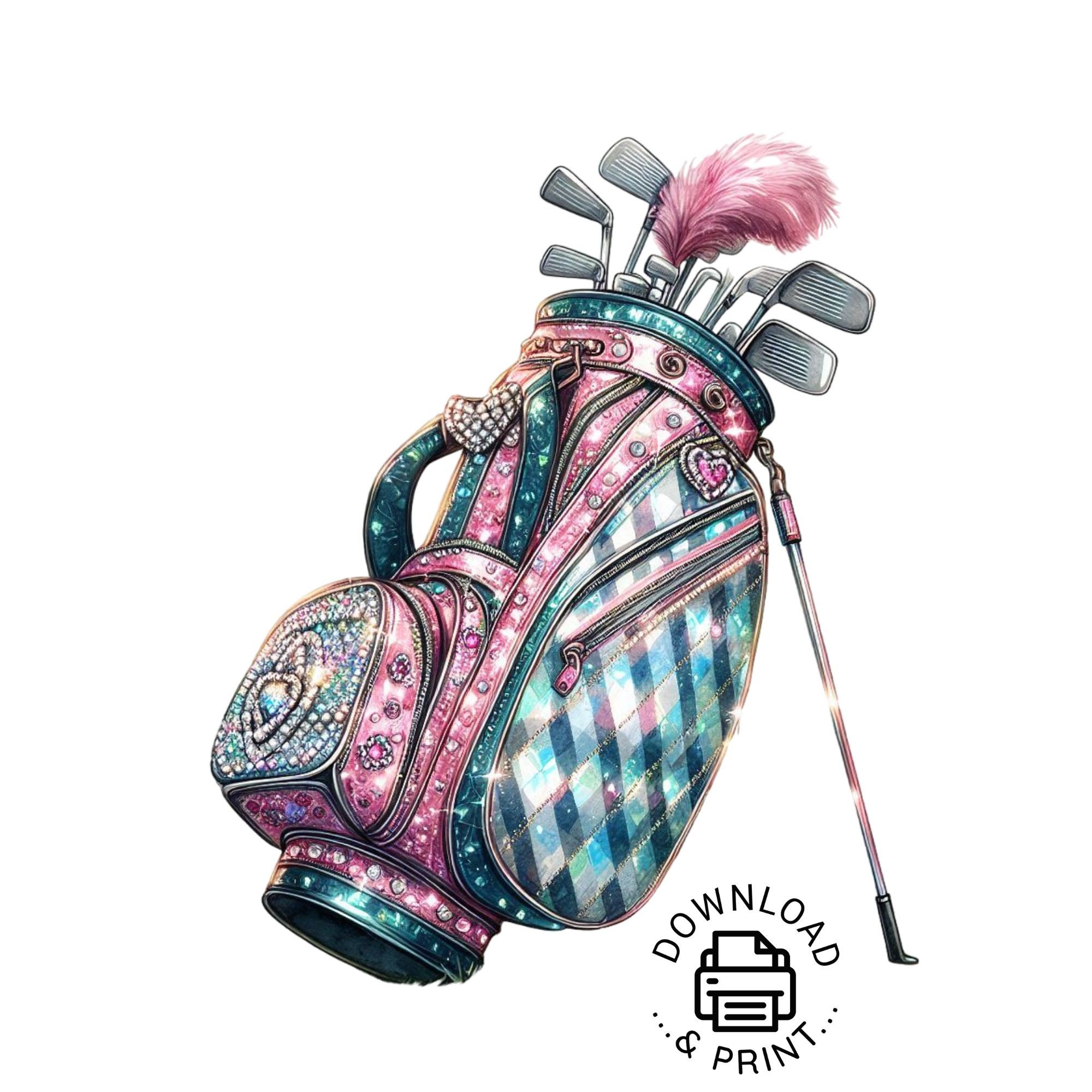 Golf Bag Clipart, Watercolor Golf Bag Sports Girl Clipart Nursery ...