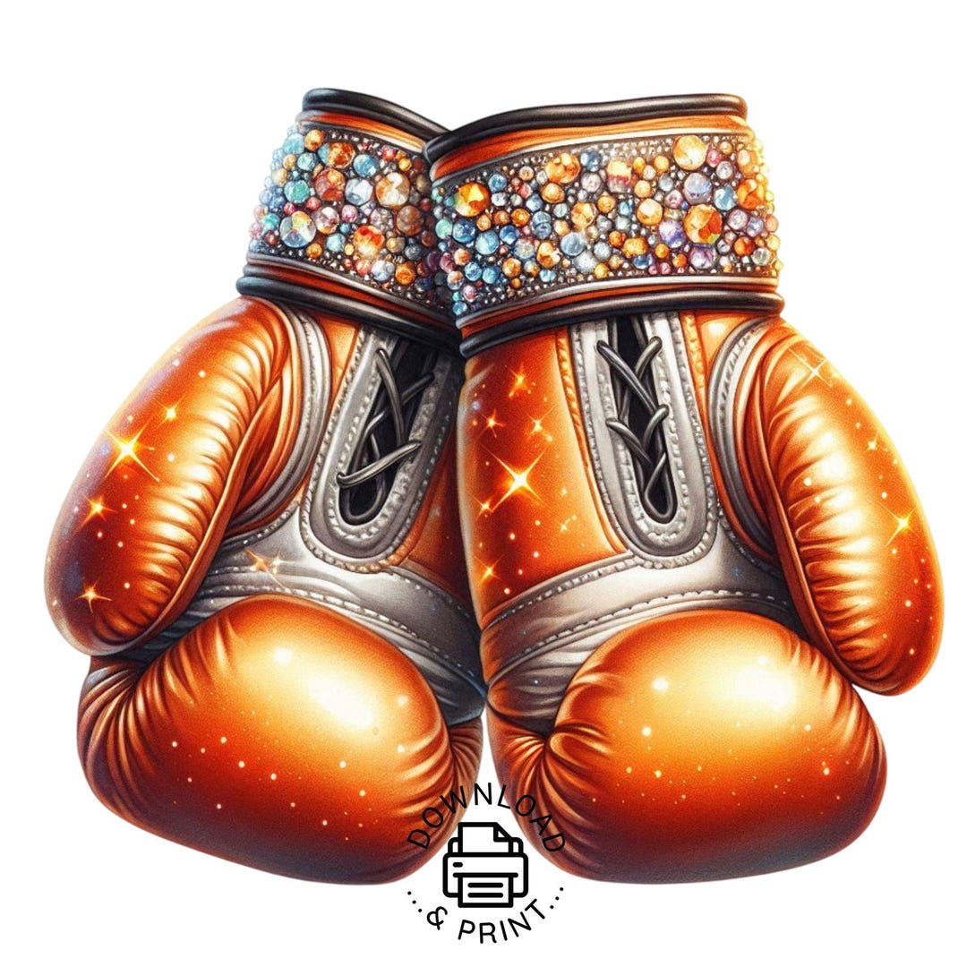 Orange Boxing Gloves Clipart, Watercolor Orange Boxing Gloves Clipart ...