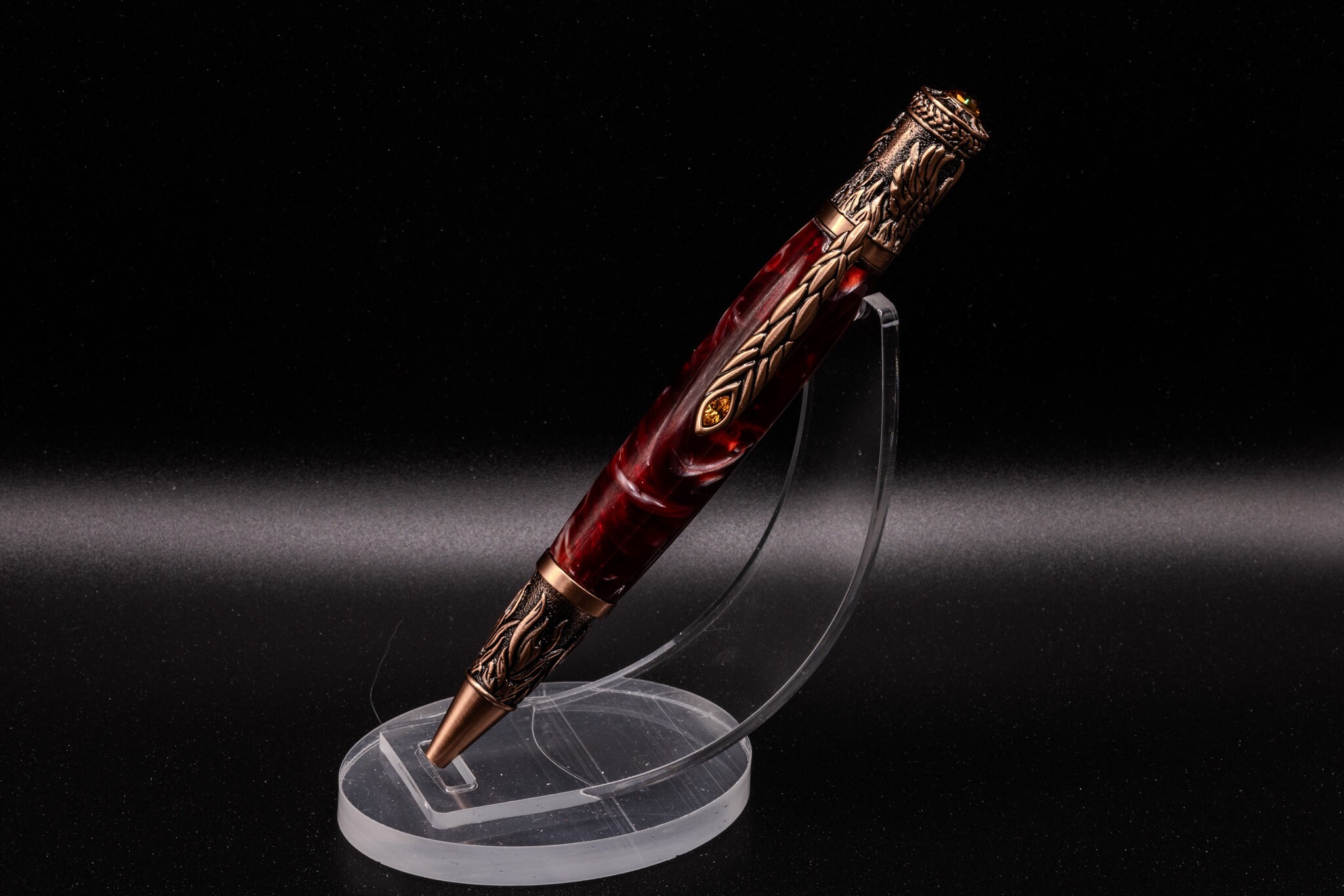 Mystical Phoenix Rising Antique Copper Twist Pen Kit Hidden White ...