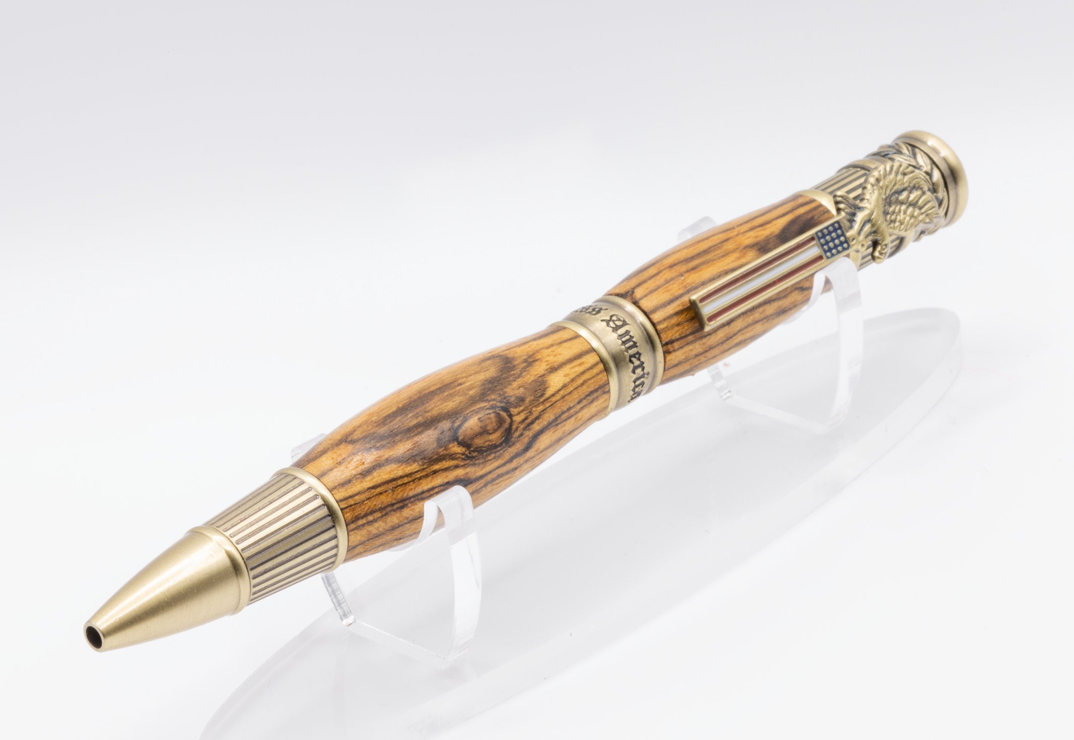 American Patriot Antique Brass Pen With Exotic Wood Handcrafted by ...