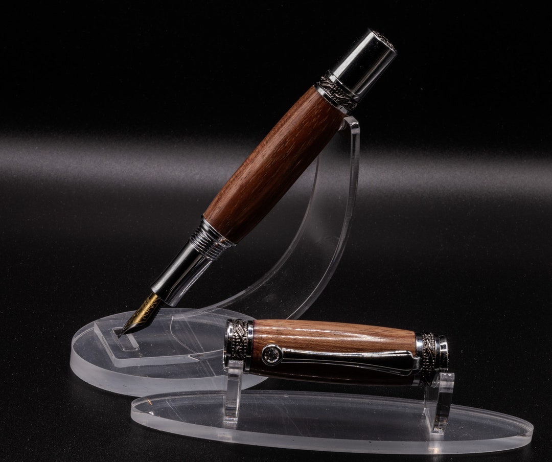 Exquisite Purpleheart Wood Fountain Pen With Elegant Chrome Accents ...