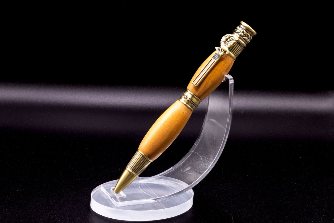 Handcrafted Wooden Ballpoint Pen With Military Accents - Ideal Gift for ...
