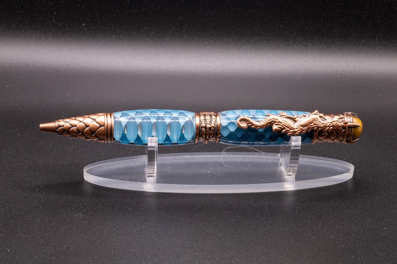 Azure Serpent: Mystical Dragon Fountain Pen Handcrafted With Aquatic ...