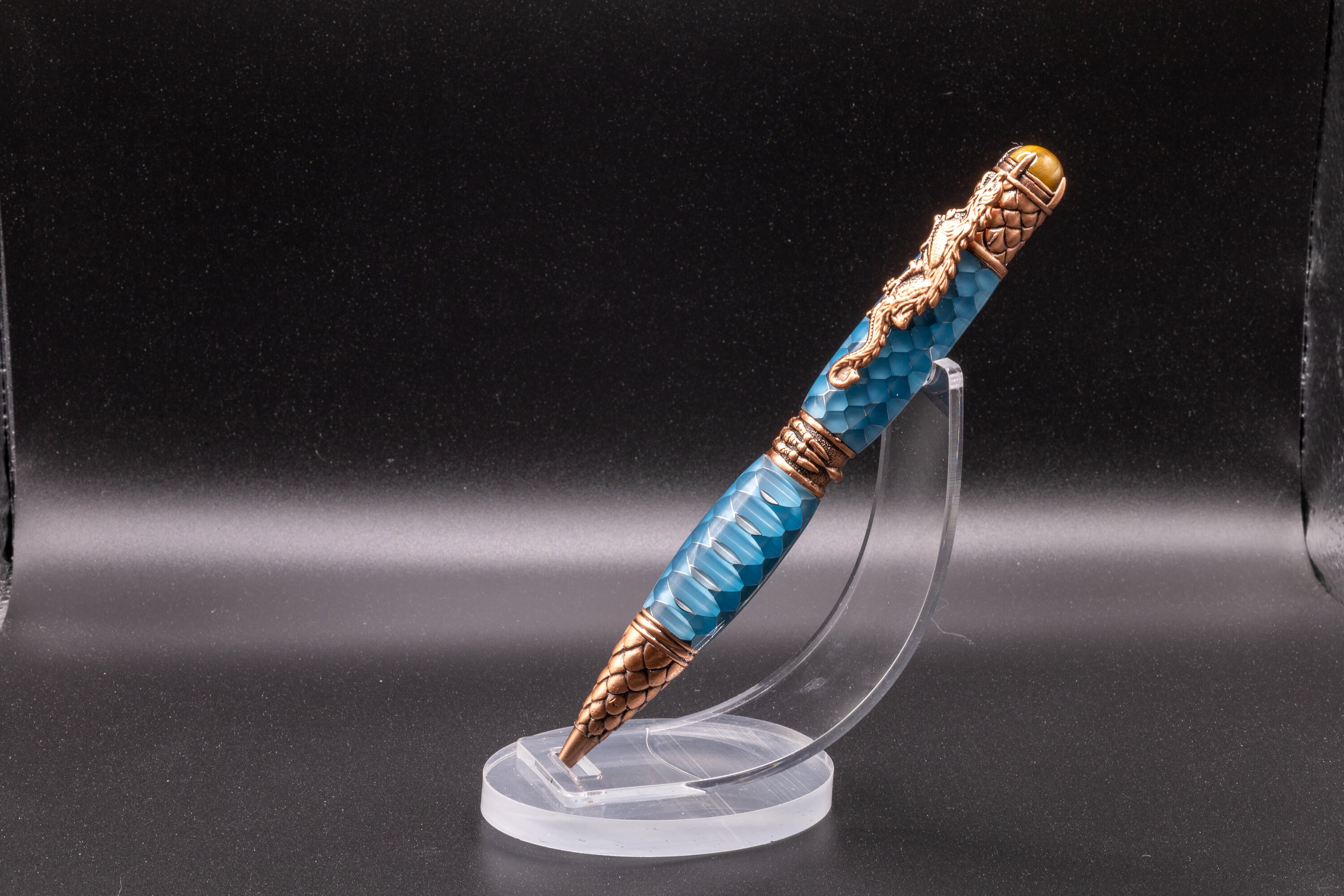 Azure Serpent: Mystical Dragon Fountain Pen Handcrafted With Aquatic ...