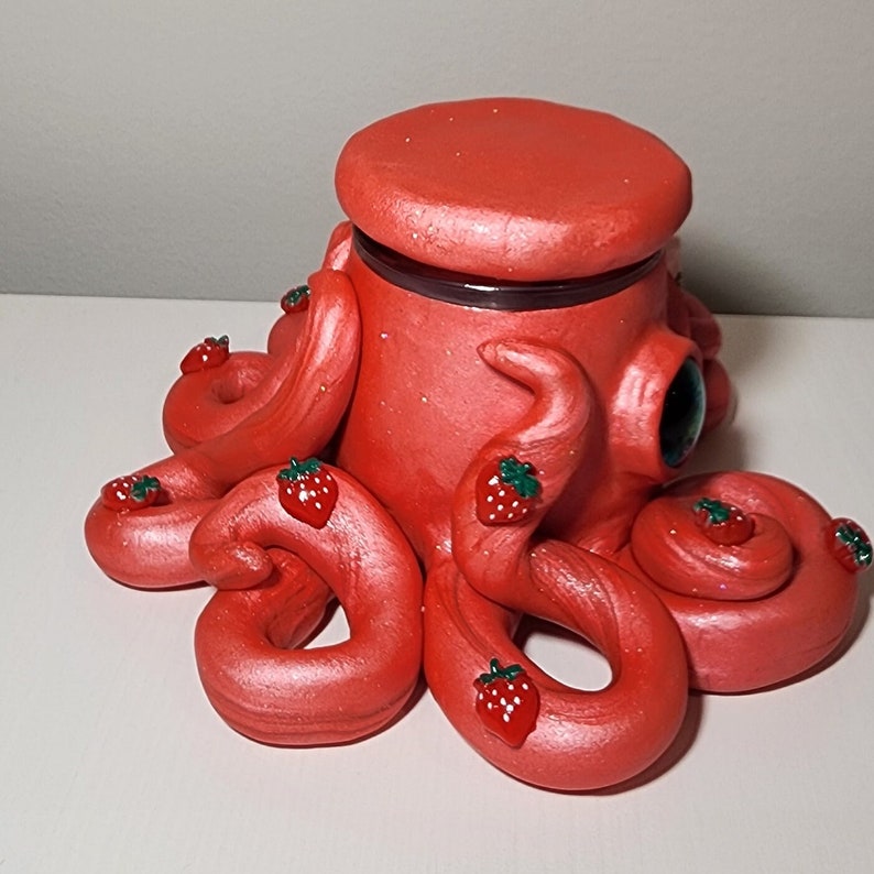 Pearlescent Pink Strawberry 2oz Octopus Jar - Etsy