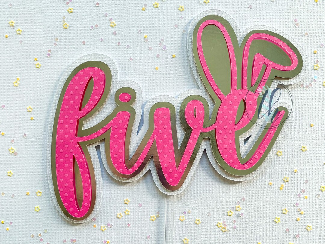 Five Bunny Cake Topper, Some Bunny is Five Cake Topper, Easter Birthday ...