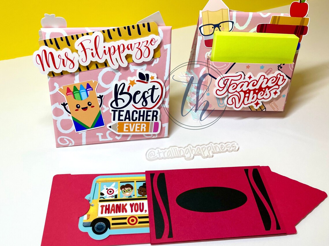 Personalized Teacher Gift Post It Note Holder, Teacher Appreciation ...