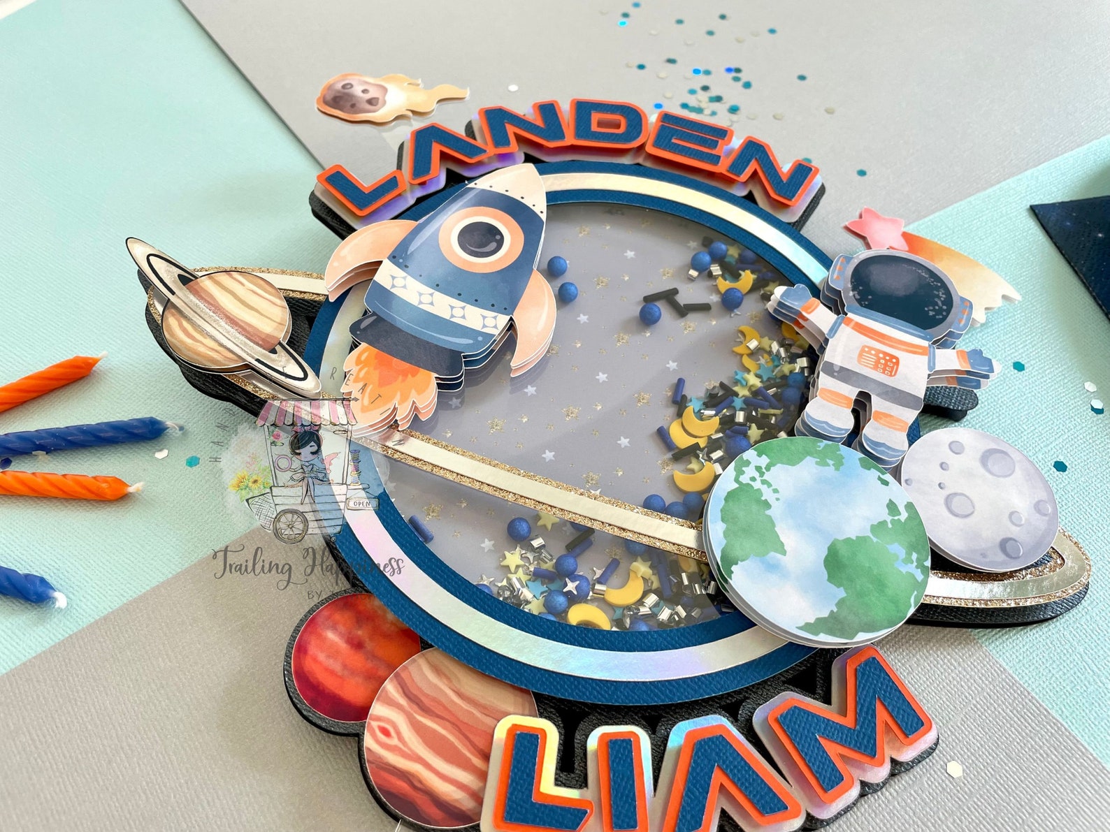 Astronaut Cake Topper, Space Birthday Party, Astronaut Party Decor ...
