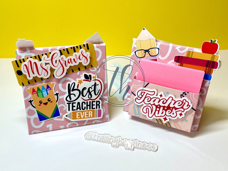 Personalized Teacher Gift Post It Note Holder, Teacher Appreciation ...