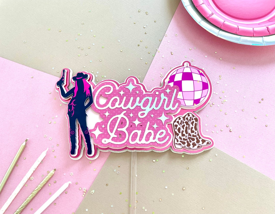 Cowgirl Cake Topper, Disco Ball Cake Topper, Cowgirl Bachelorette Party ...